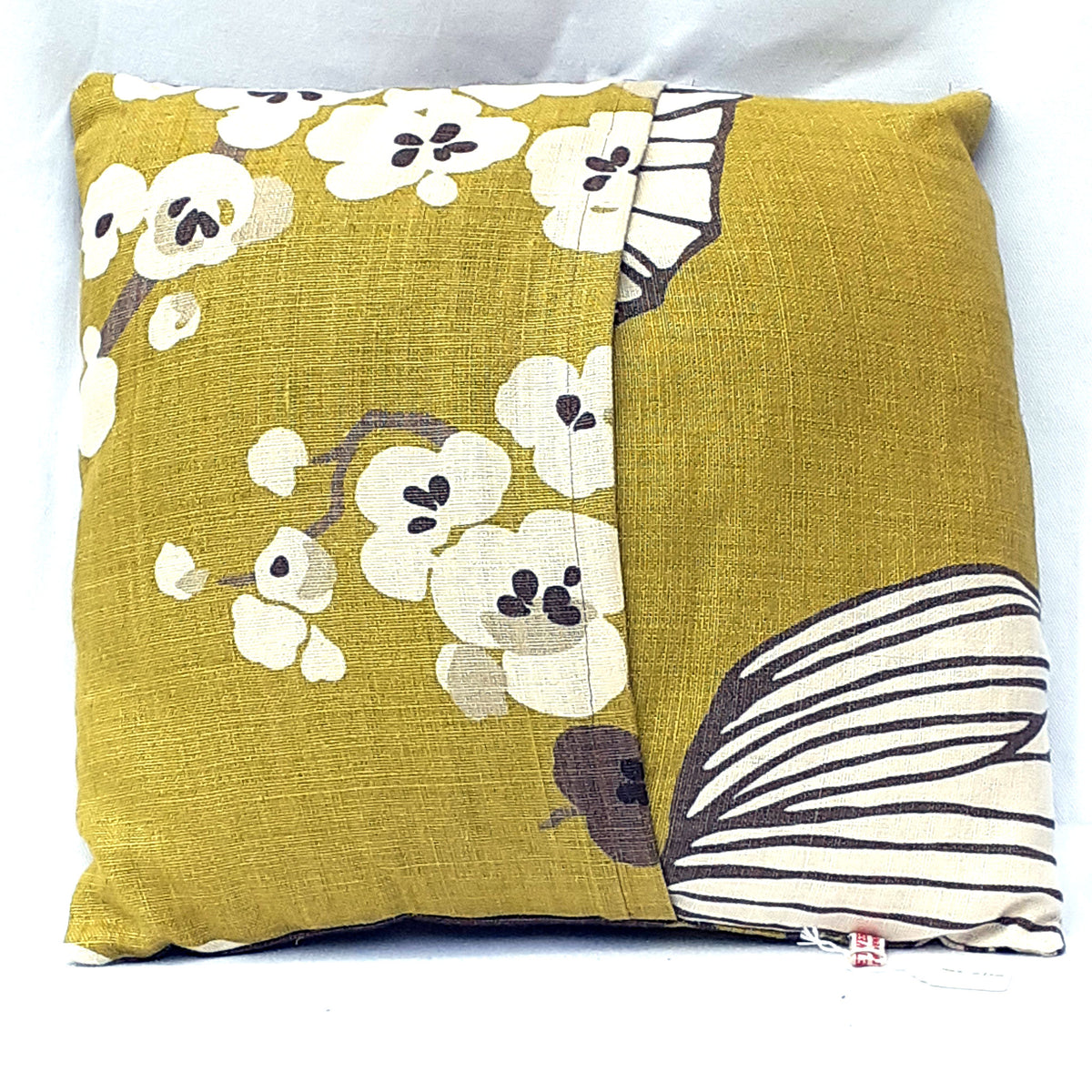 Handmade envelope cushion with bold brown contemporary design – ReTweed